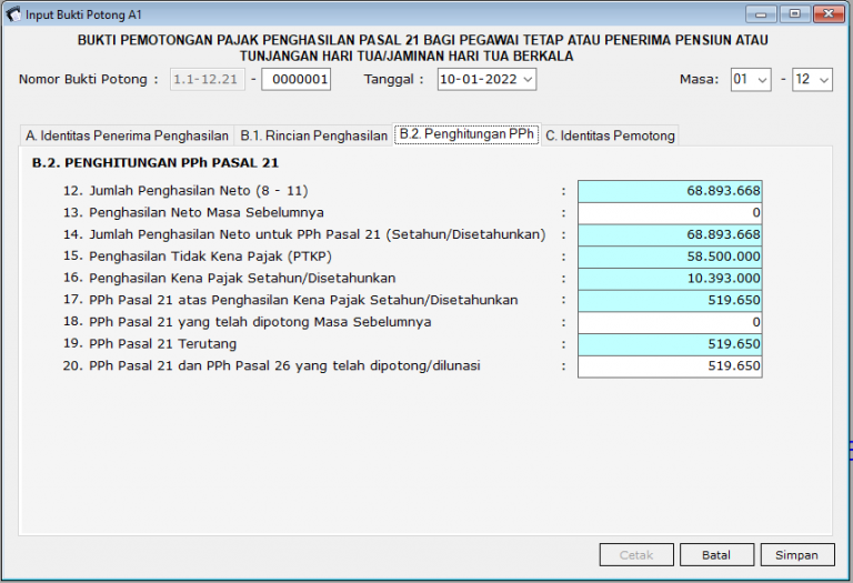 Cara input Formulir 1721 A1 - Blog Online Pajak